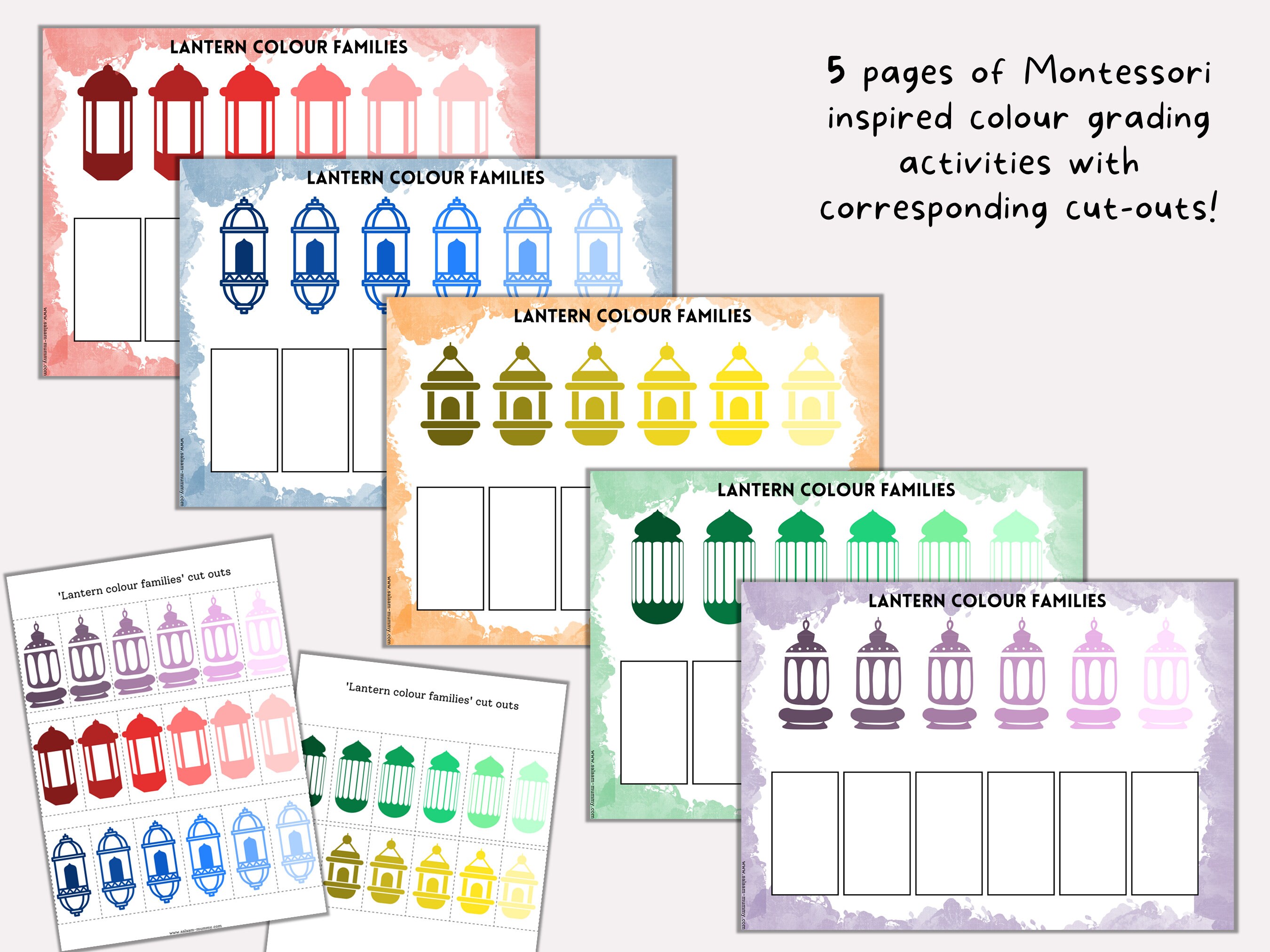 Ramadan Activities BUNDLE, Kids Color Matching Sorting Games, Islamic ...