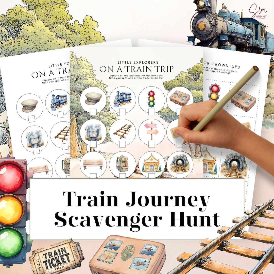 Train Journey Scavenger Hunt, Printable Kids Travel Activity Game ...