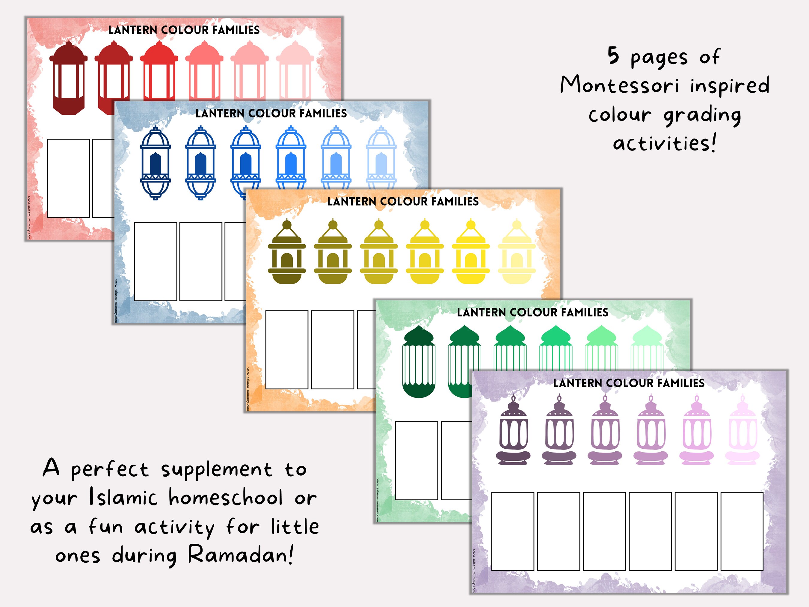 Montessori Color Grading, Ramadan Kids Activity, Color Theory, Islamic ...