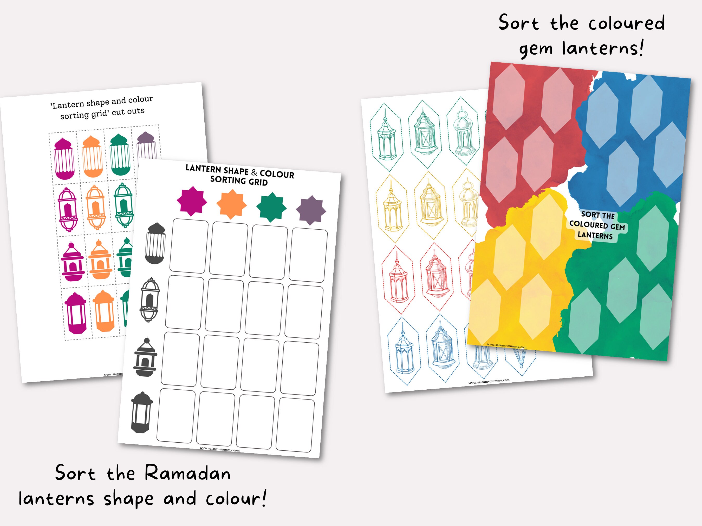 Ramadan Activities BUNDLE, Kids Color Matching Sorting Games, Islamic ...