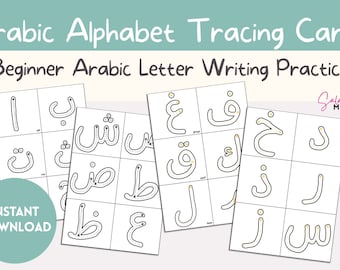 Arabic Alphabet Tracing Cards - Etsy