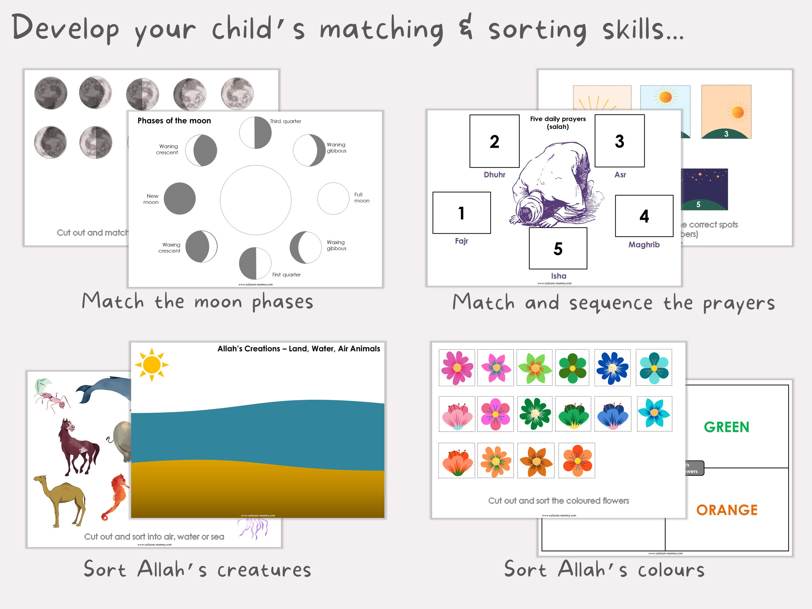 Preschool Busy Book, Islamic Interactive Binder, 17 Hands-on Learning ...