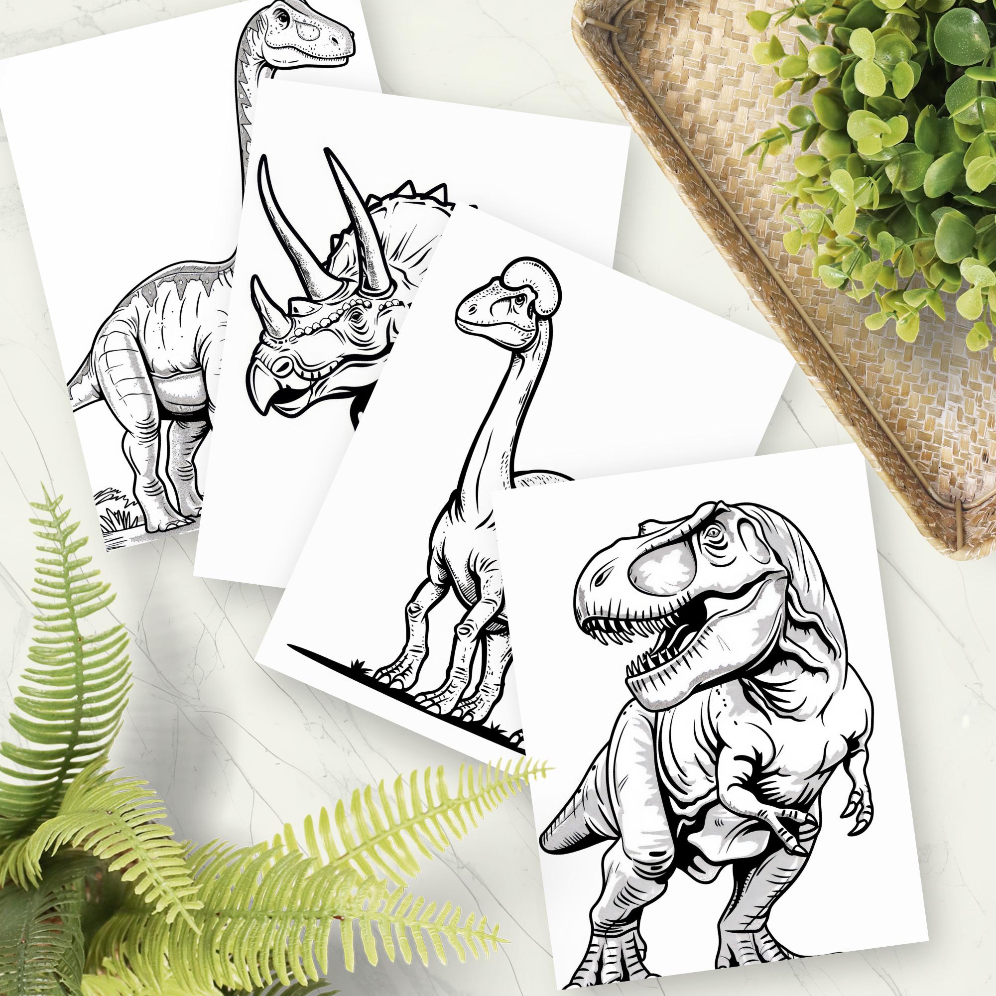 Dinosaur Coloring Bundle, Fun Kids Activity, 25 Page Printable Activity ...