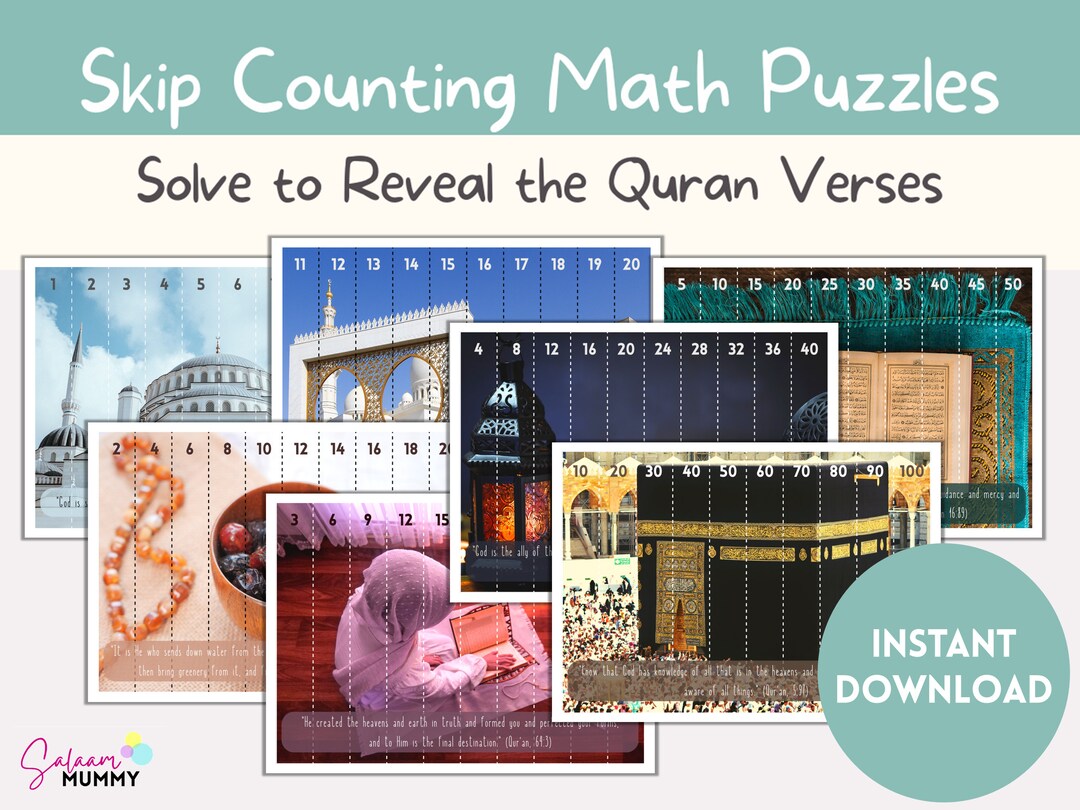 Skip Counting Worksheets, Montessori Printable Maths, Islamic Kids ...