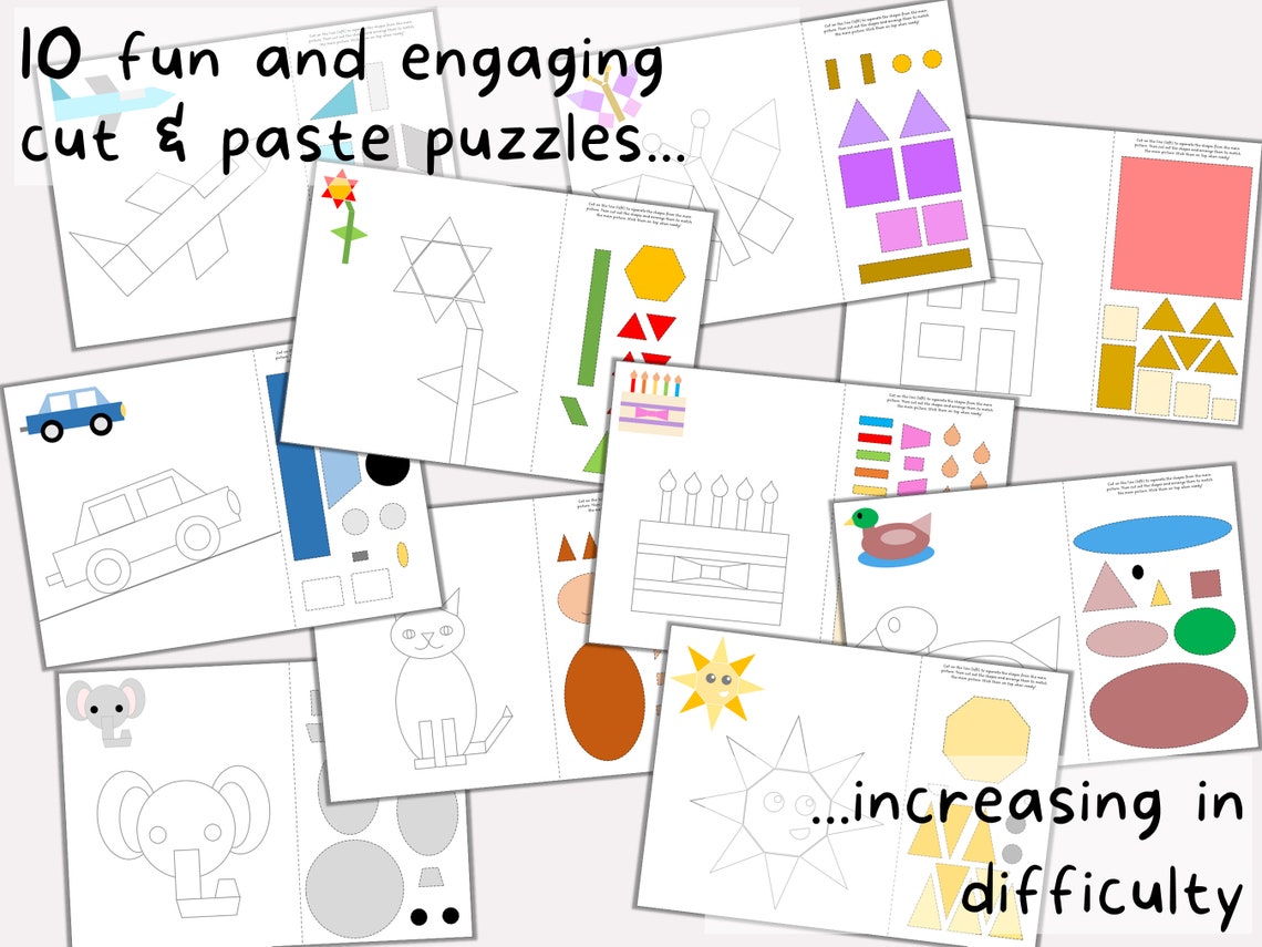 Picture Puzzles Printable for Preschool & Kindergarten, Fine Motor ...