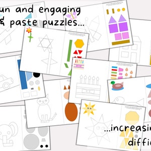 Picture Puzzles Printable for Preschool & Kindergarten, Fine Motor ...
