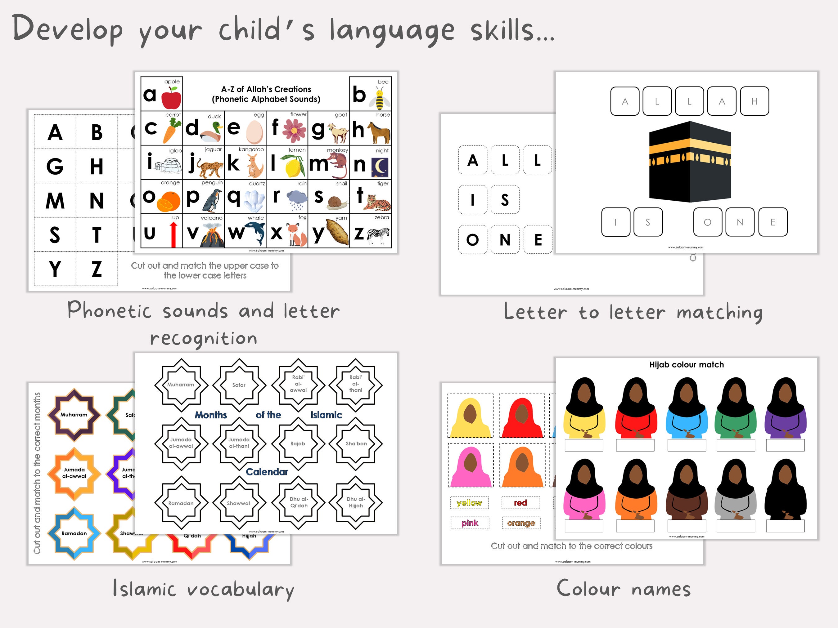 Preschool Busy Book, Islamic Interactive Binder, 17 Hands-on Learning ...