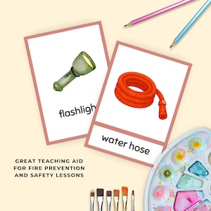 Fire Safety Flashcards for Toddlers, Kids Educational Printable Cards ...