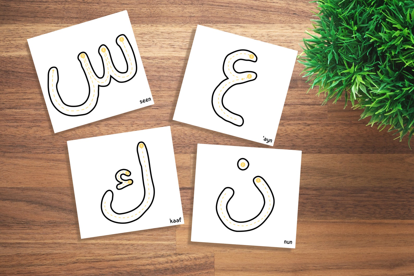 Arabic Alphabet Tracing Cards for Kids, Learn Arabic Alphabet, Muslim ...