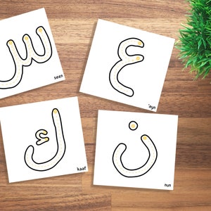 Arabic Alphabet Tracing Cards for Kids, Learn Arabic Alphabet, Muslim ...