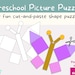 Picture Puzzles Printable for Preschool & Kindergarten, Fine Motor ...