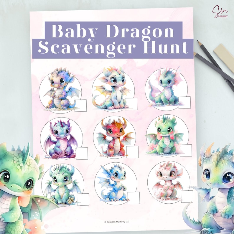 Baby Dragon Scavenger Hunt, Printable Mythical Fantasy Game for Kids ...