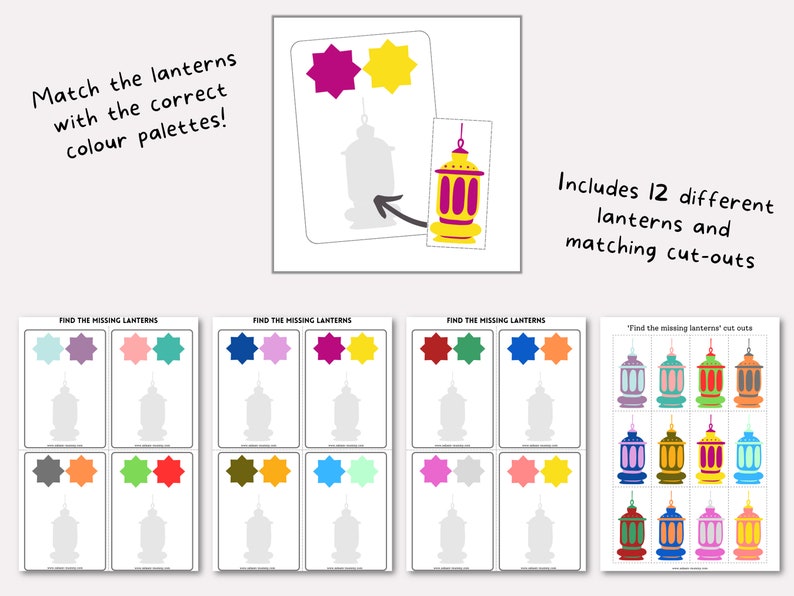 Ramadan Activities BUNDLE, Kids Color Matching Sorting Games, Islamic ...
