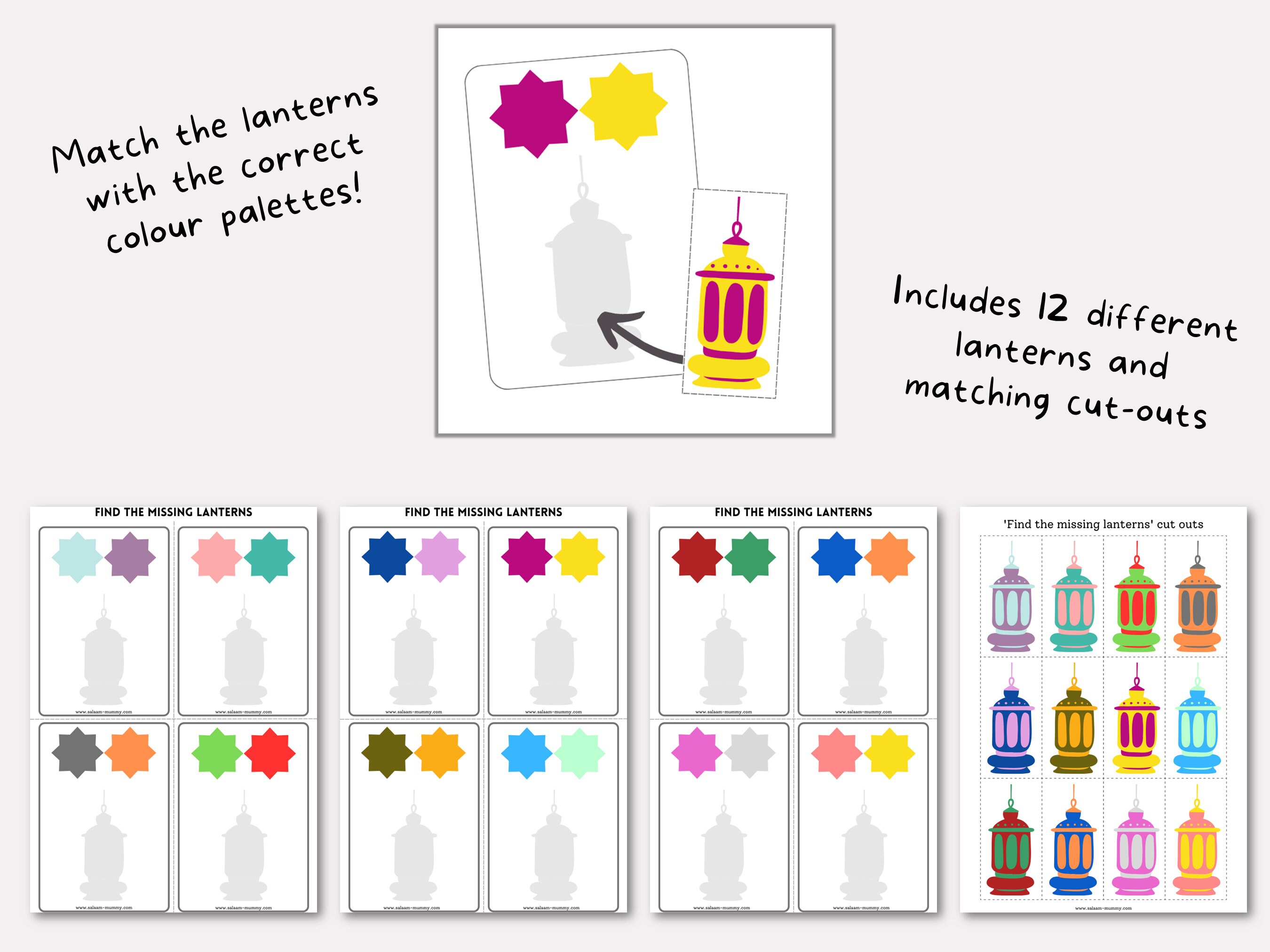 Ramadan Activities BUNDLE, Kids Color Matching Sorting Games, Islamic ...