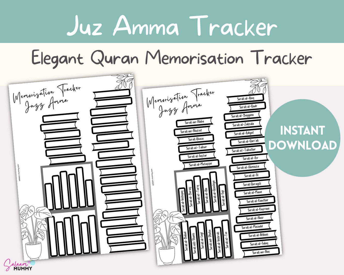 Printable Juz Amma Quran Tracker for Surah Memorisation | Colour in ...