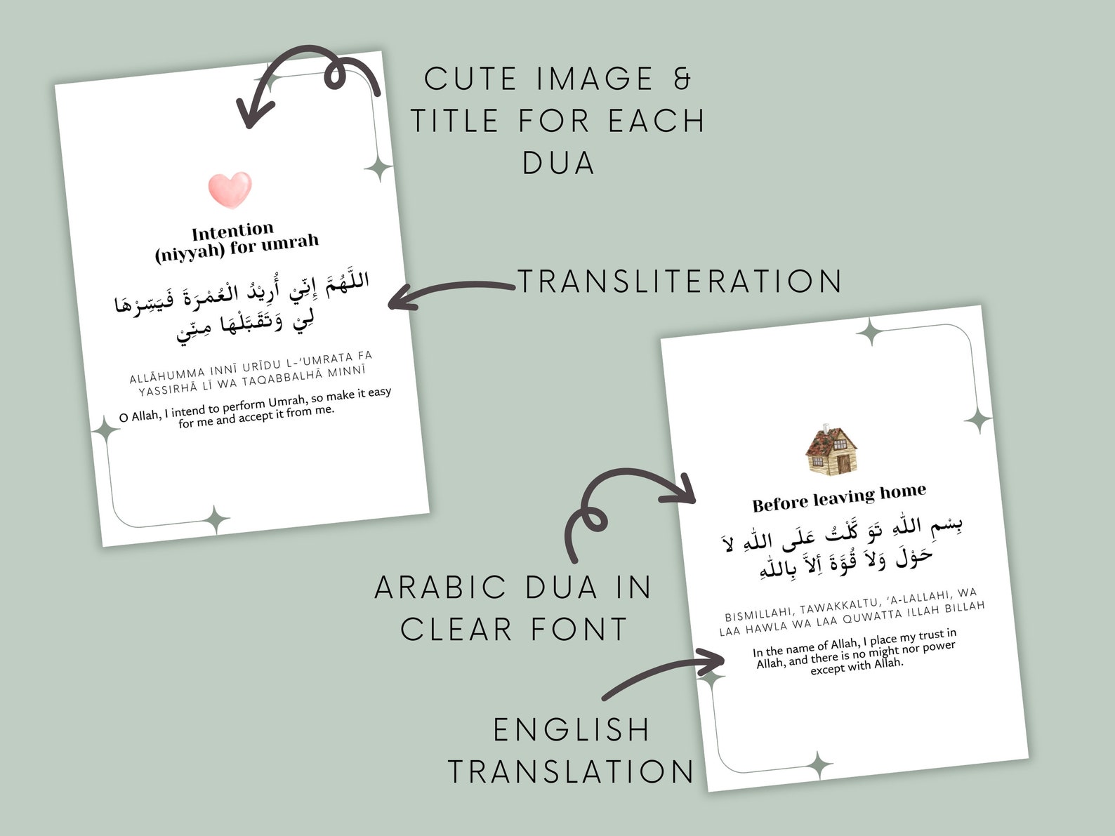Dua Cards for Umrah Minimalist, Islamic Printable, Muslim Flash Cards, Dua Reminder Flashcards ...
