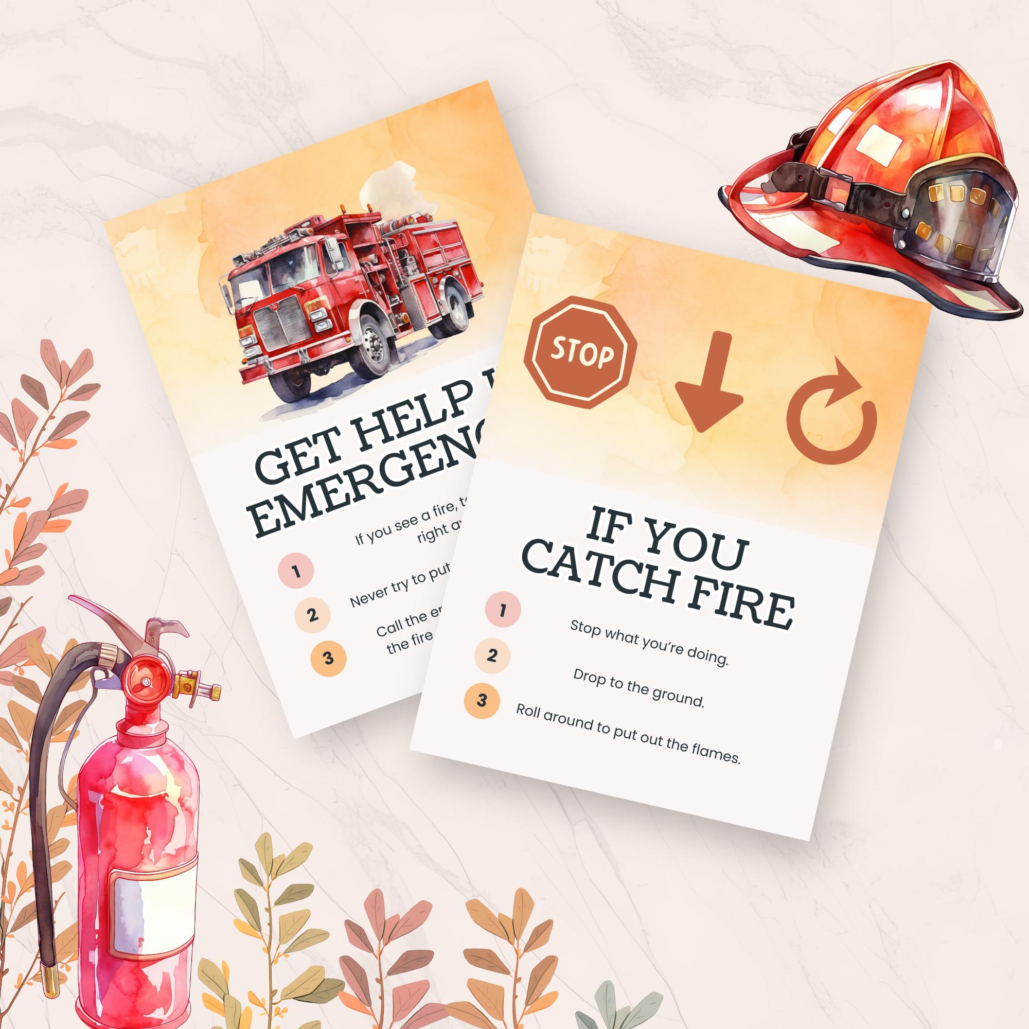 Fire Safety Posters, Printable Classroom Homeschool, Toddler Preschool ...