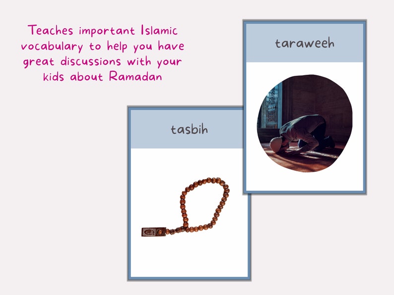 20 Ramadan Flashcards for Muslim Kids, Ramadan Vocabulary, Ramadan Unit ...