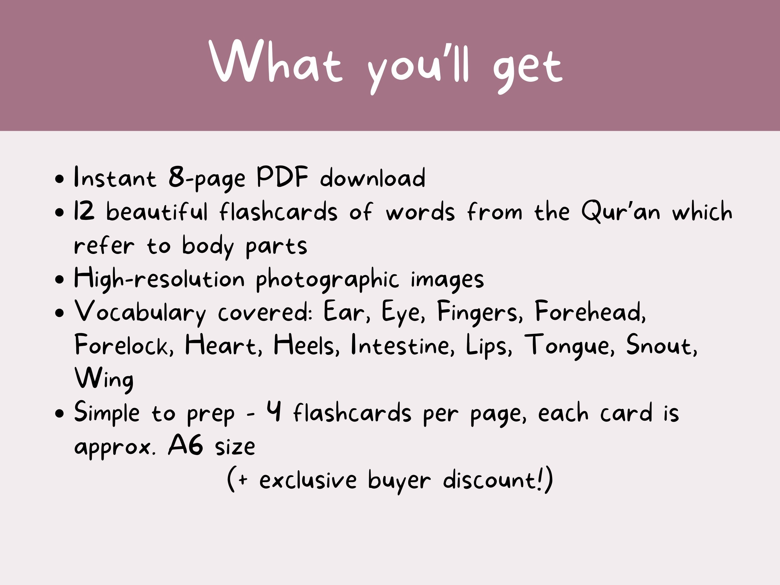 12 Quran Flashcards, Body Parts, Human Anatomy, PDF Islam Printable ...