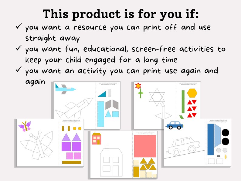 Picture Puzzles Printable for Preschool & Kindergarten, Fine Motor ...