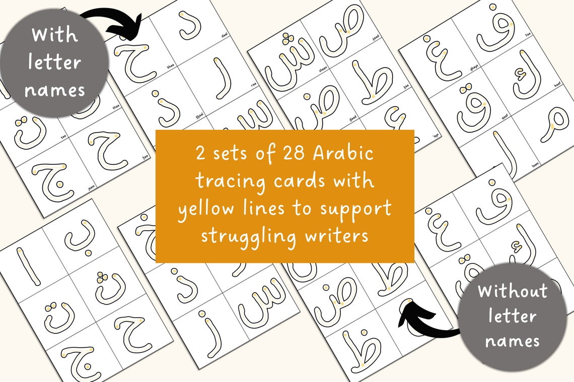 Arabic Alphabet Tracing Cards for Kids Muslim Homeschool - Etsy