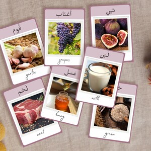 18 Quran Flashcards Islamic Printable, Food & Drink Vocabulary, Islamic ...
