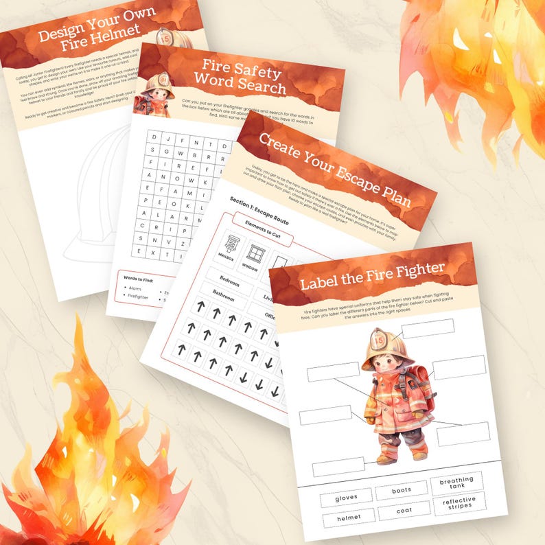 Fire Safety Preschool Printable Pack, Community Helper Activities ...