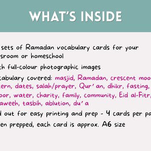 20 Ramadan Flashcards for Muslim Kids, Ramadan Vocabulary, Ramadan Unit ...