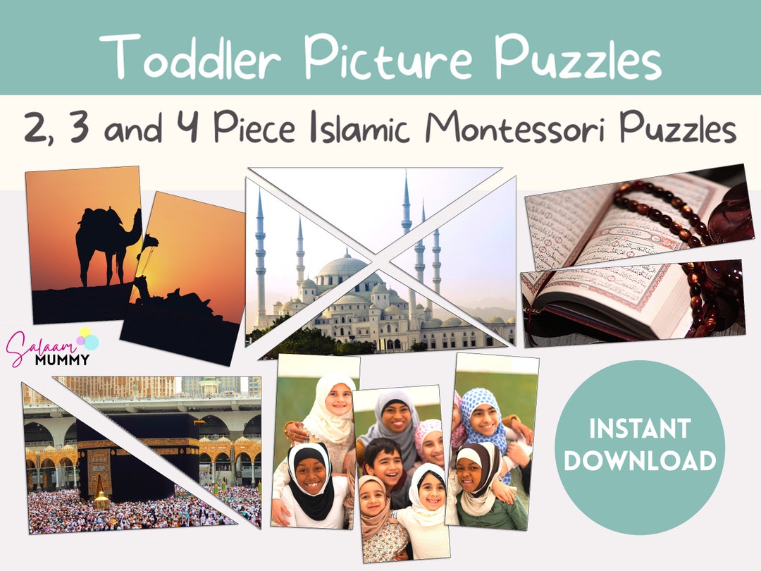 Islamic Montessori Toddler Picture Puzzles: 2, 3 and 4-piece Hands-on ...