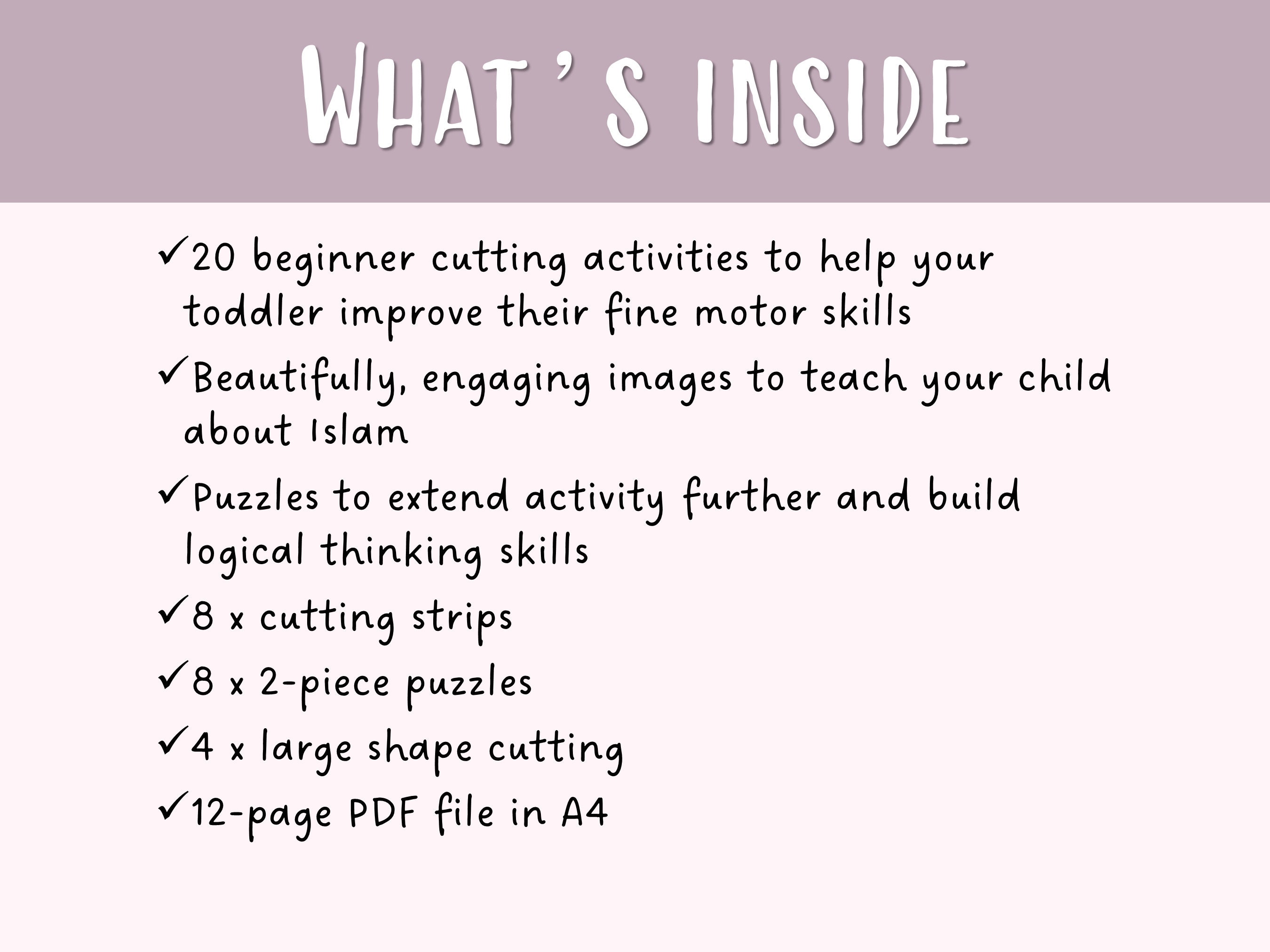 Islamic Cutting Activities for Toddlers, Beginner Scissor Skills ...