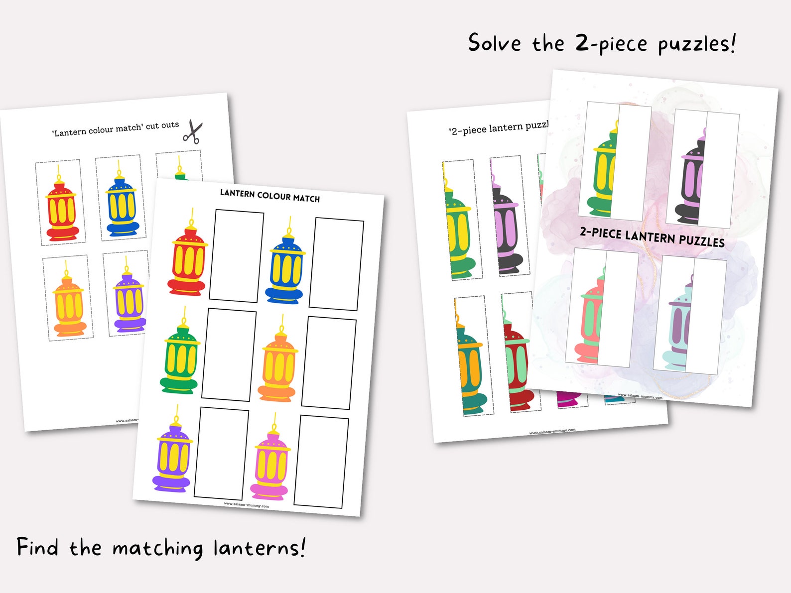 Ramadan Matching Games Bundle, Kids Matching Sorting Activities, Muslim ...