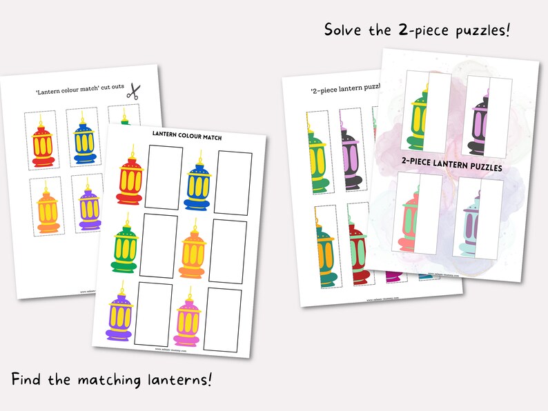 Ramadan Matching Games Bundle, Kids Matching Sorting Activities, Muslim ...