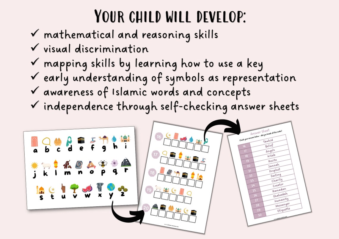 30 Islamic Word Puzzles | Code Breaker Mysteries | Muslim Kids ...