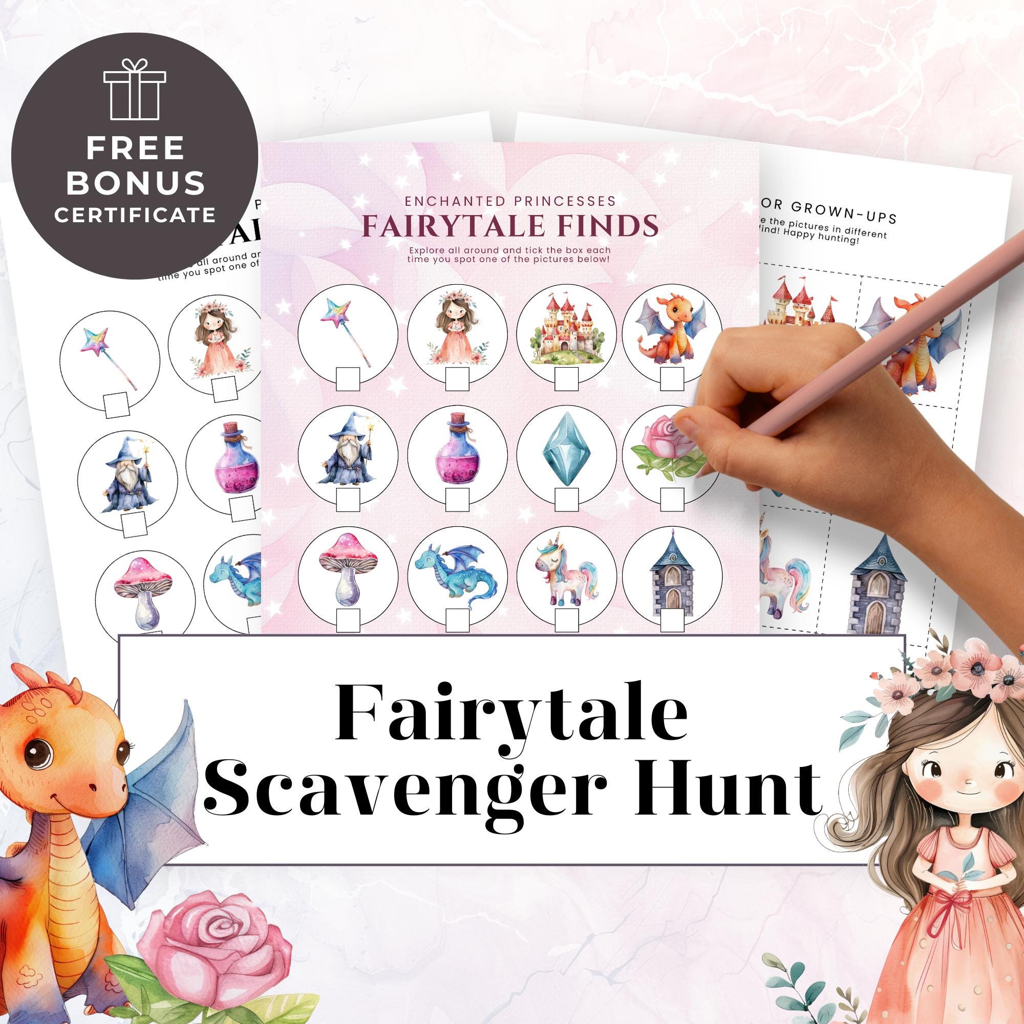 Fairytale Scavenger Hunt, Printable Indoor Game for Princess and Fairy ...