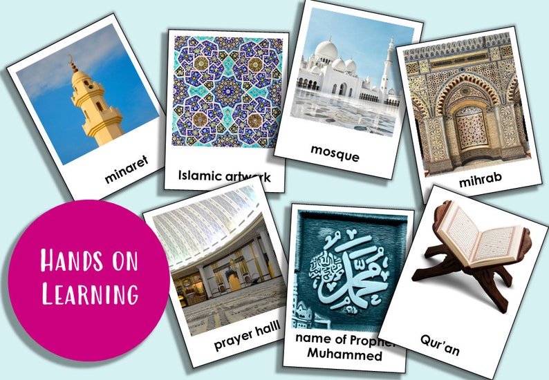 Mosque 3 Part Cards | Montessori Language Learning | Islamic Flash ...