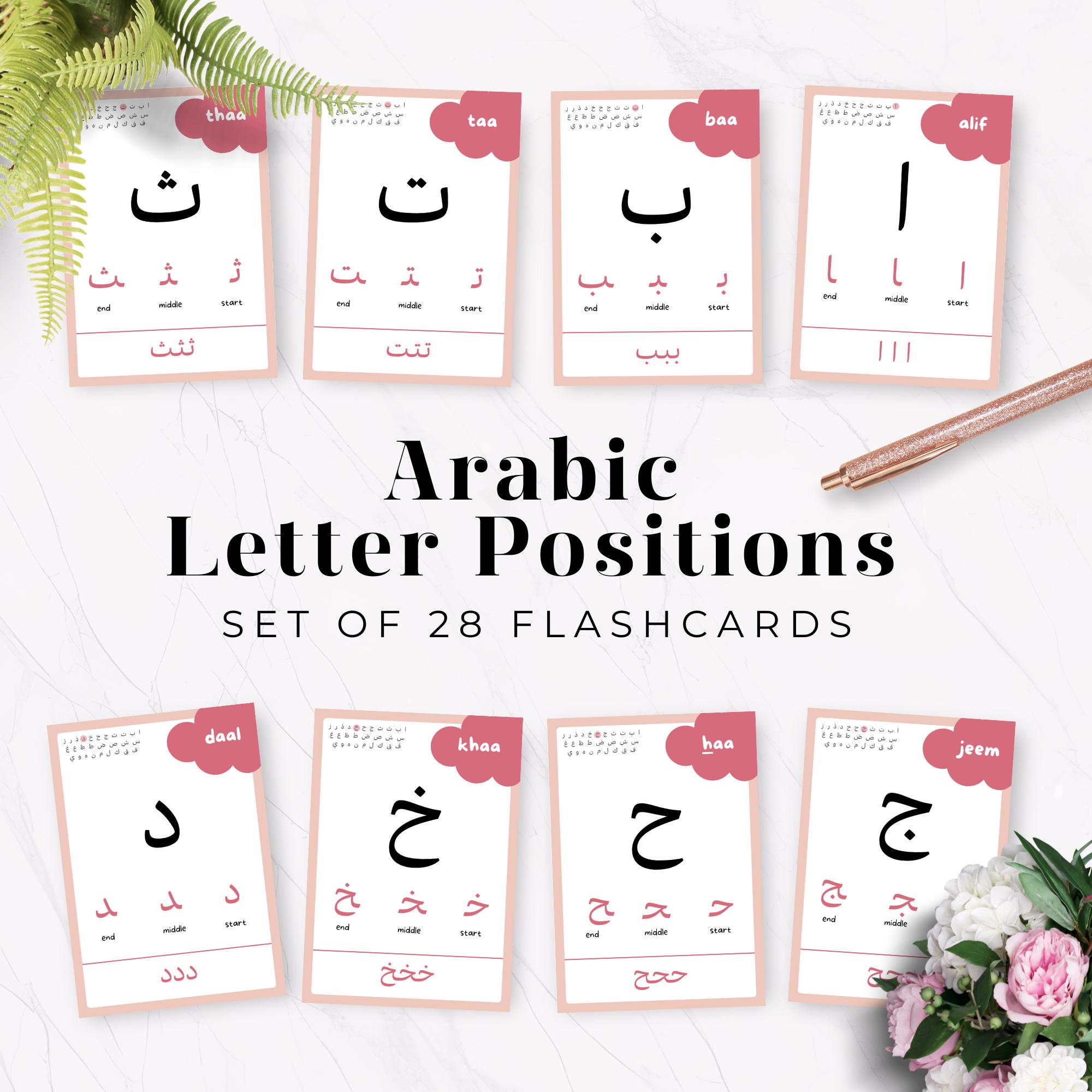 Arabic Alphabet Flashcards, Islamic Educational Cards for Kids ...