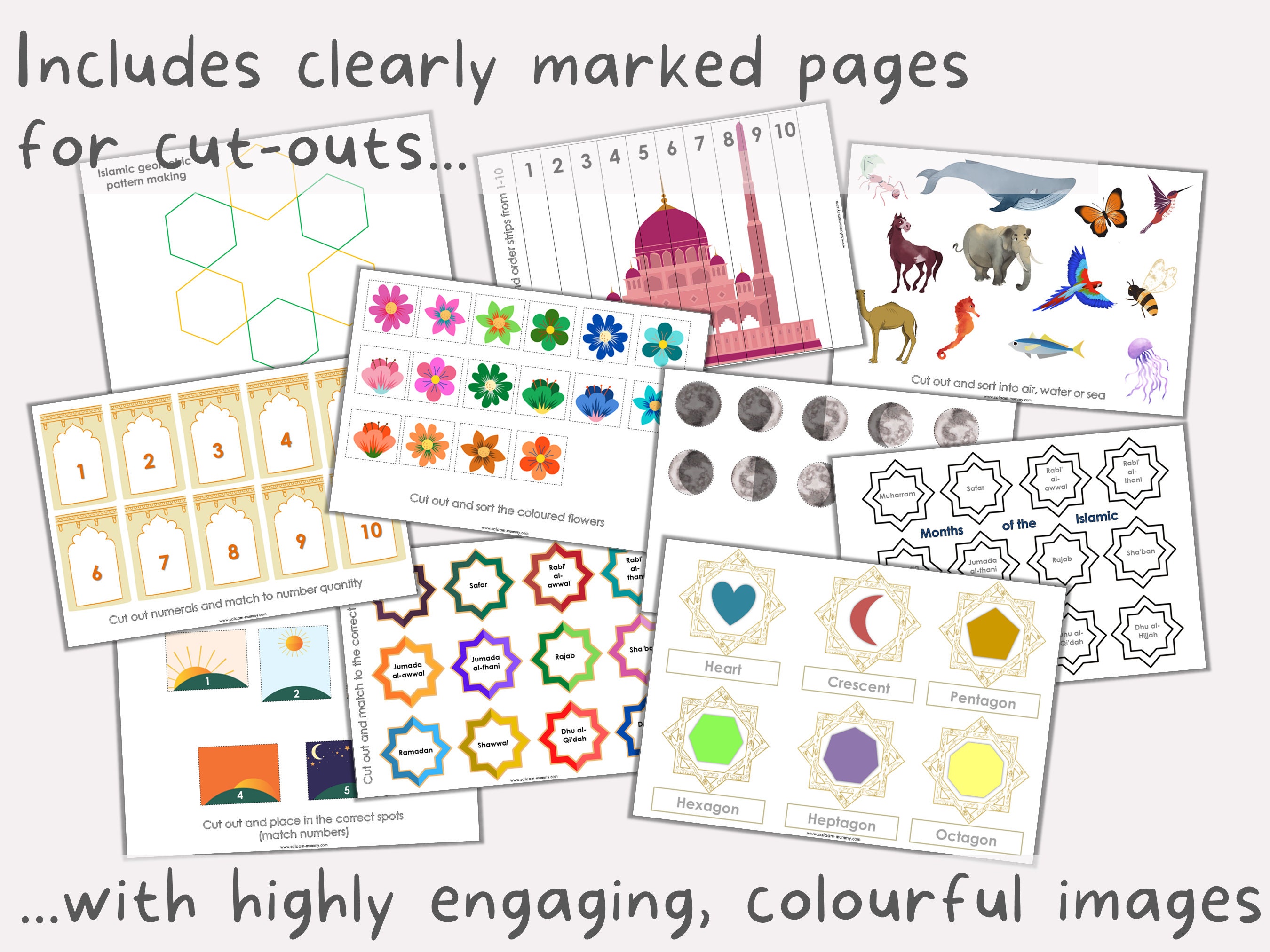 Preschool Busy Book, Islamic Interactive Binder, 17 Hands-on Learning ...