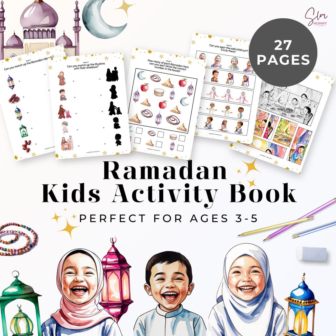 Printable Worksheets Ramadan for Kids, Islamic Activity Book, Fun ...