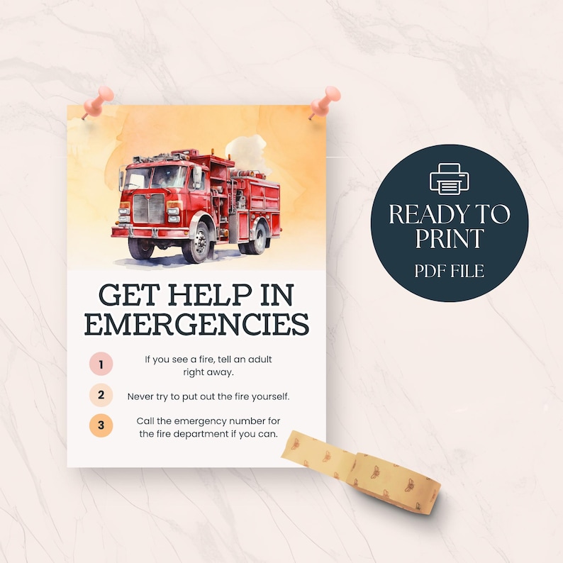 Fire Safety Posters, Printable Classroom Homeschool, Toddler Preschool ...