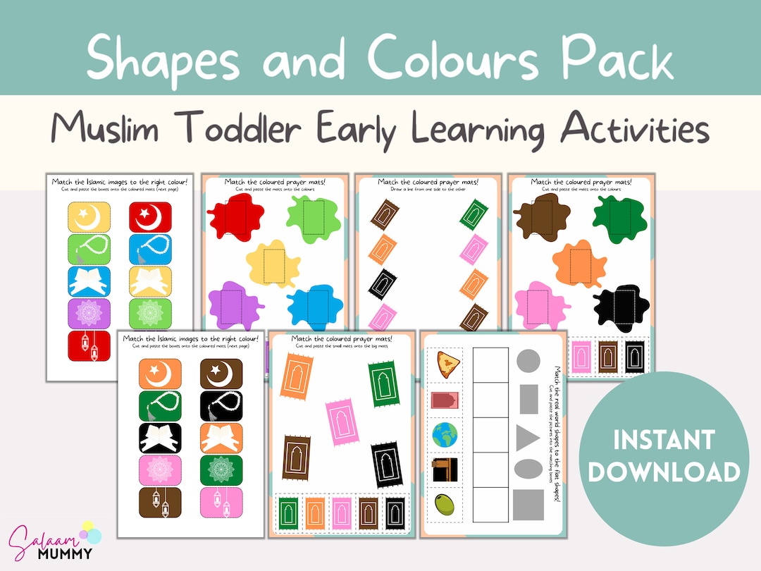 Muslim Toddler Shapes & Colour Activities | Fun Matching Games | Builds ...