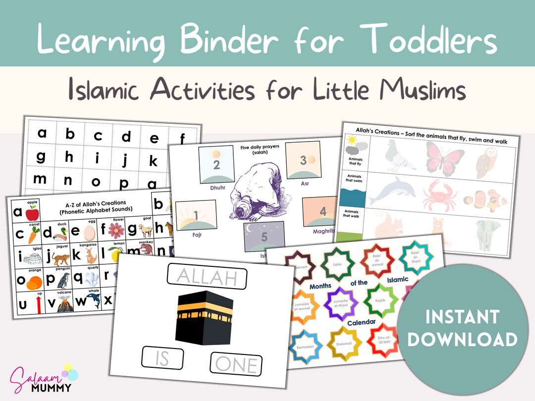 Muslim Toddlers Busy Binder, Islamic Learning Binder for Little Muslims ...