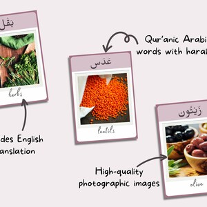 18 Quran Flashcards Islamic Printable, Food & Drink Vocabulary, Islamic ...
