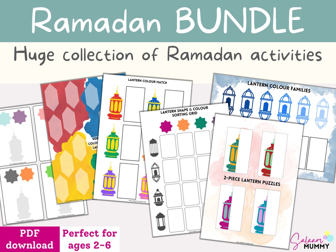 Ramadan Activities BUNDLE, Kids Color Matching Sorting Games, Islamic ...