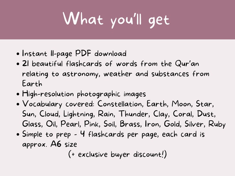 21 Quran Flashcards Islamic Printable, Astronomy & Earth Vocabulary ...