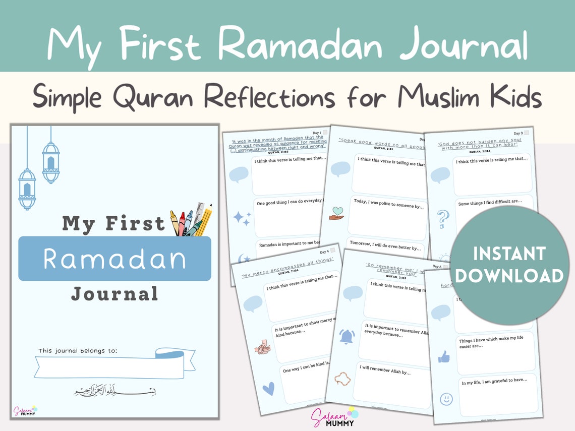 My First Ramadan Journal for Kids Islamic Journal for Children Quran ...