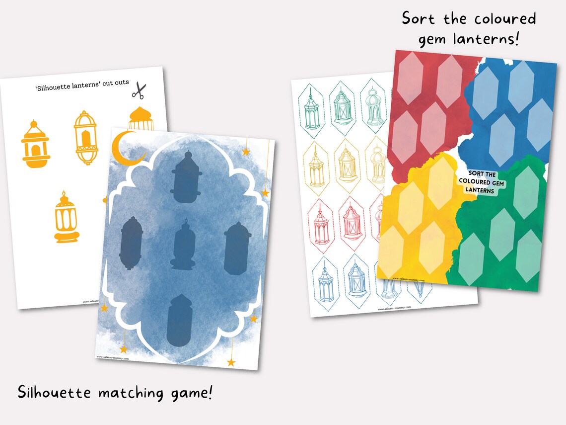 Ramadan Matching Games Bundle, Kids Matching Sorting Activities, Muslim ...