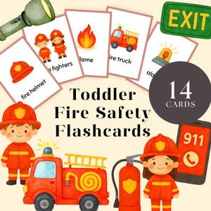 Fire Safety Flashcards for Toddlers, Kids Educational Printable Cards ...