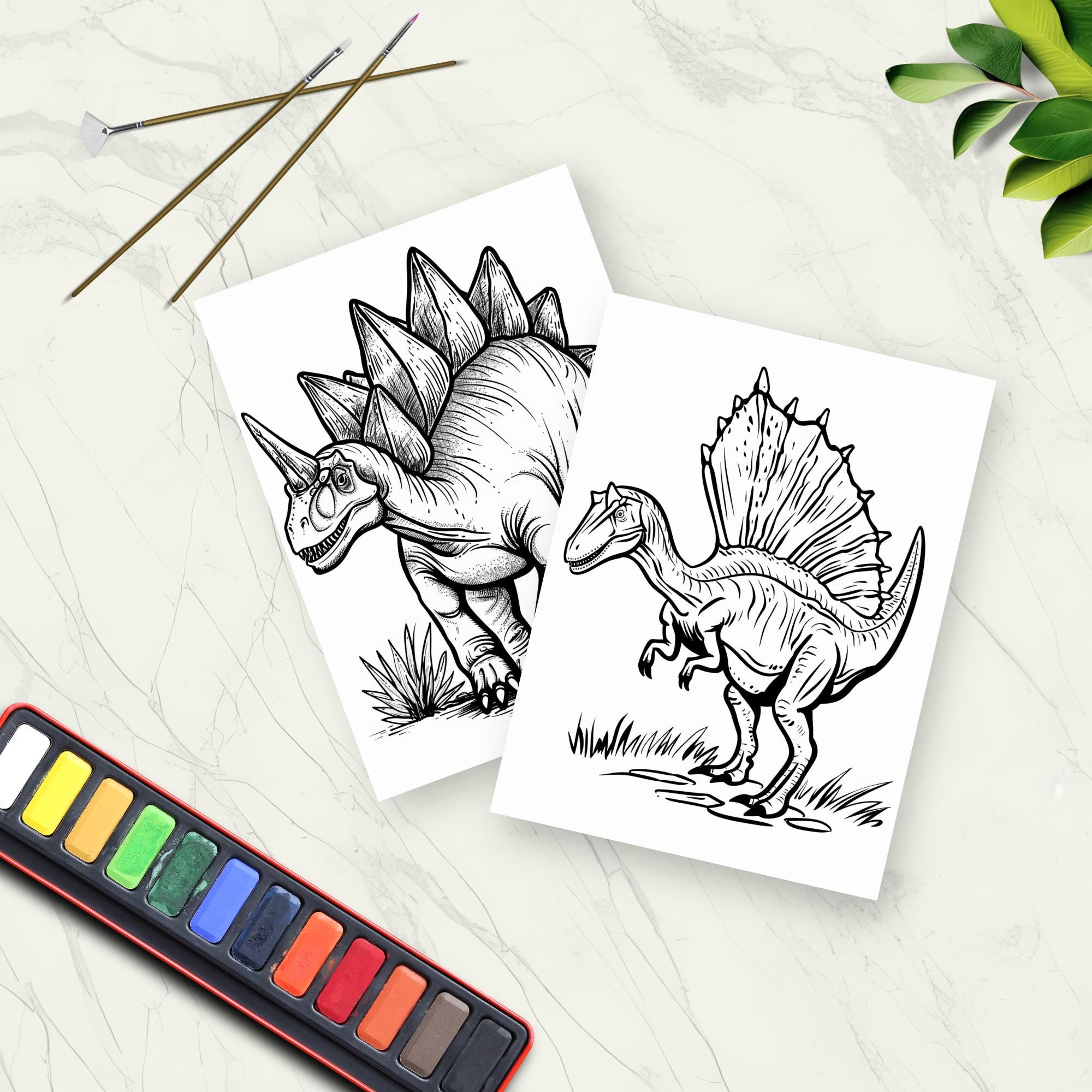 Dinosaur Coloring Bundle, Fun Kids Activity, 25 Page Printable Activity ...