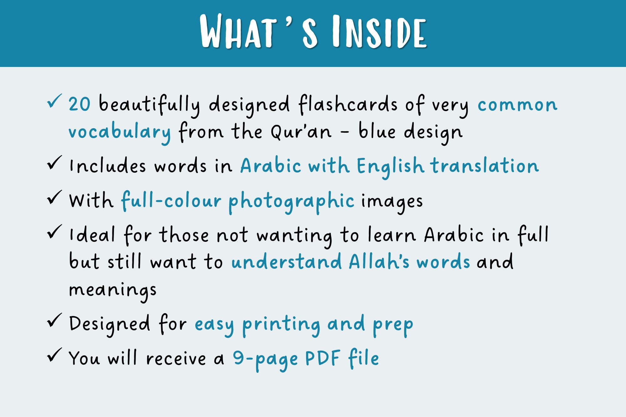 20 Quran Flashcards for Muslim Kids | Common Quran Vocabulary | Arabic ...