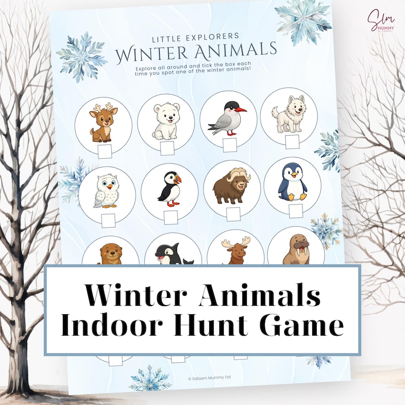 Winter Animals Scavenger Hunt Printable for Kids, Family Activity, Fun ...